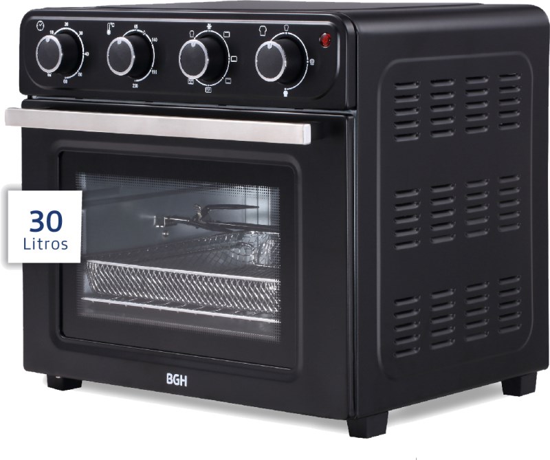 Horno Eléctrico Freidora 30 Litros BHE30FN24T Negro BGH - BGH HORNOS ELECTRICOS - Megatone