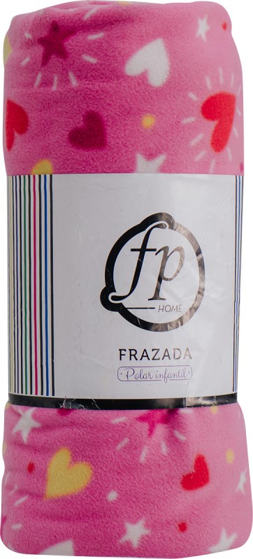 FRAZADA POLAR 1 1/2 PLAZA CORAZONES ROSA FP HOME - FP HOME FRAZADAS ...