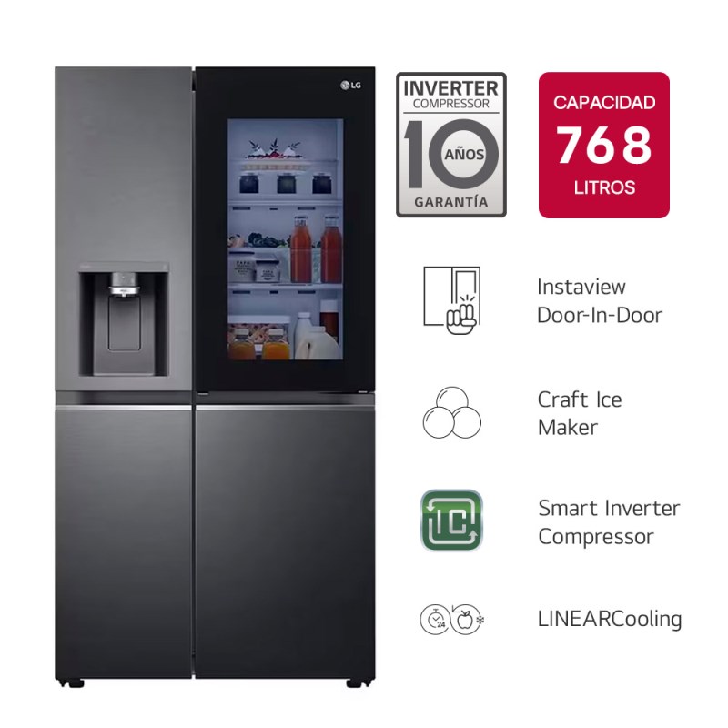 HELADERA 718L GS77SXTC INV NO FROST NG A+ LG - LG HELADERA CON FREEZER ...