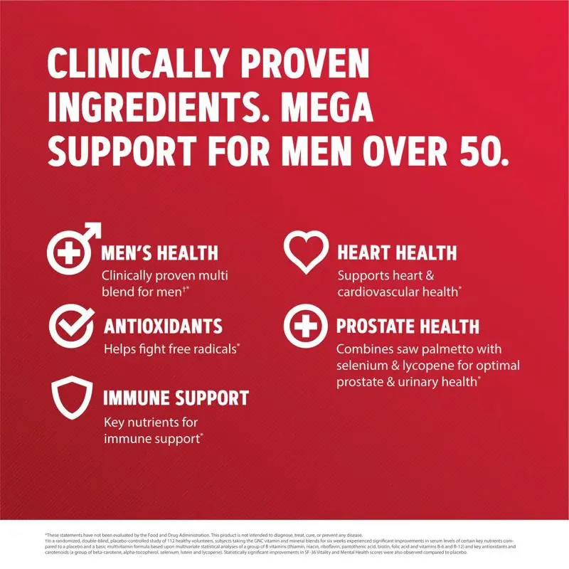 Suplemento multivitamínico Mega Men 50 Gnc | Megatone
