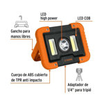 Reflector Lámpara Led Recargable USB Truper - 1000 Lumens - TRUPER ...