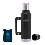 Kit de Termo Negro 1.3L South Port con Mate Azul Acero Inoxidable - GADNIC TERMOS Y JARRAS ...