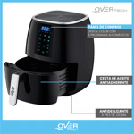 Freidora Overtech Electrica Sin Aceite De Aire 1600w 5 Litros Air Fryer Ov-106 Timer Digital ...