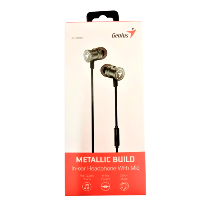 Auricular Genius -MIC HS-M316 Iron Grey - GENIUS AURICULARES - Megatone