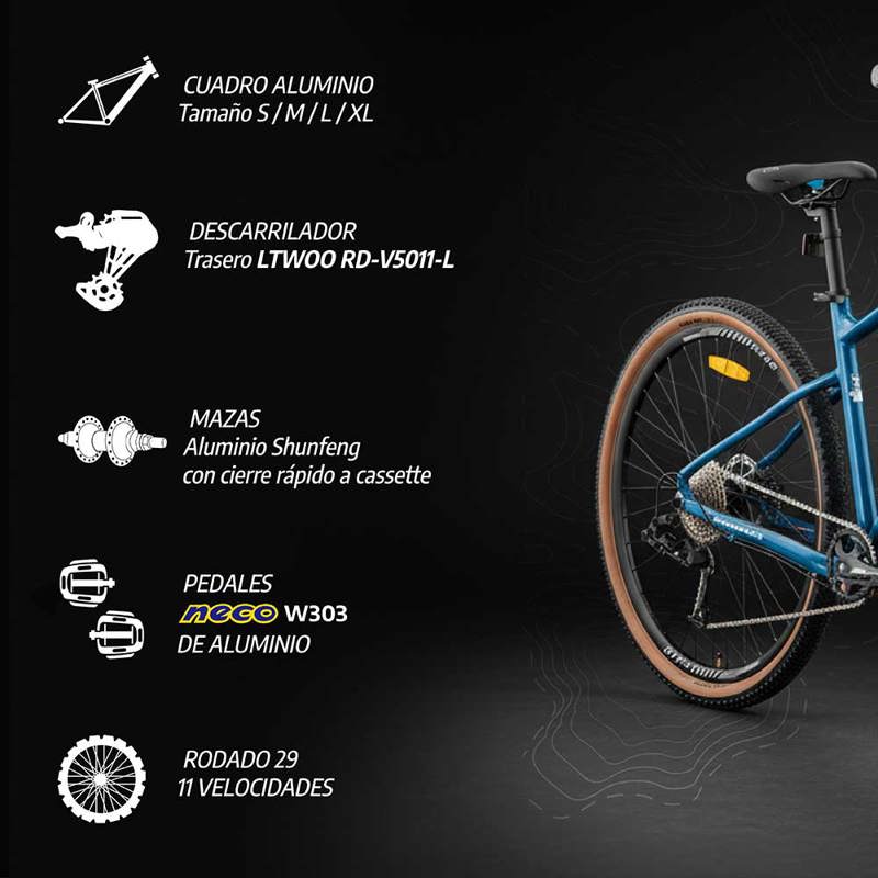 Bicicleta Overtech Peregrine Monoplato Mtb R29 Aluminio Cuadro S Gris ...