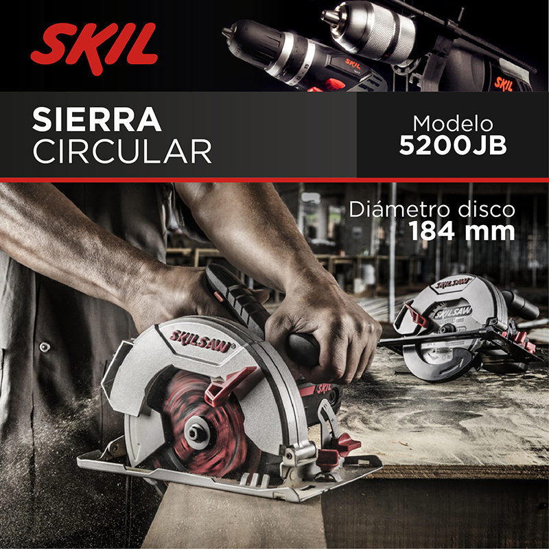 Sierra Circular Madera Skil 5200 184mm 7 1/4'' 1200w 5000rpm - SKIL ...