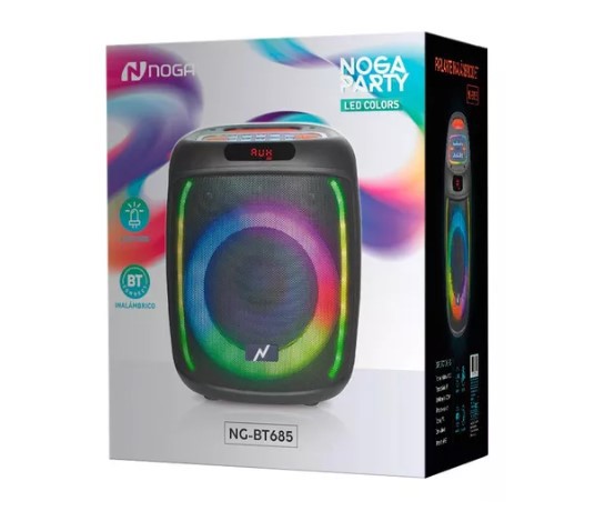 Parlante Bluetooth Inalambrico Noga Bt685 25w Woofer Rgb Led - NOGA AUDIO PEQUEÑO PORTATIL ...