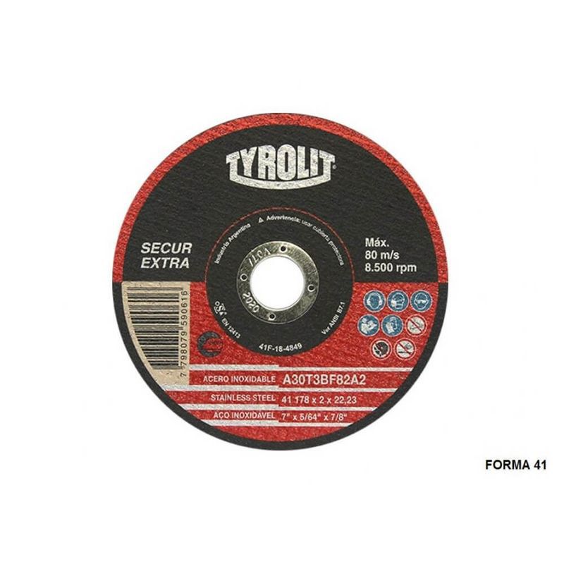 DISCO CENTRO PLANO ULTRAFINO 115X0.75X22.23 TYROLIT - TYROLIT OTRAS HERRAMIENTAS - Megatone