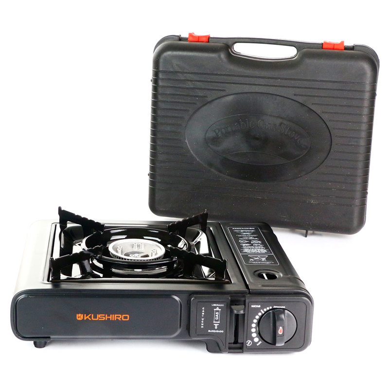 Anafe dual portátil para camping con Maletín - KUSHIRO PARRILLA A GAS ...