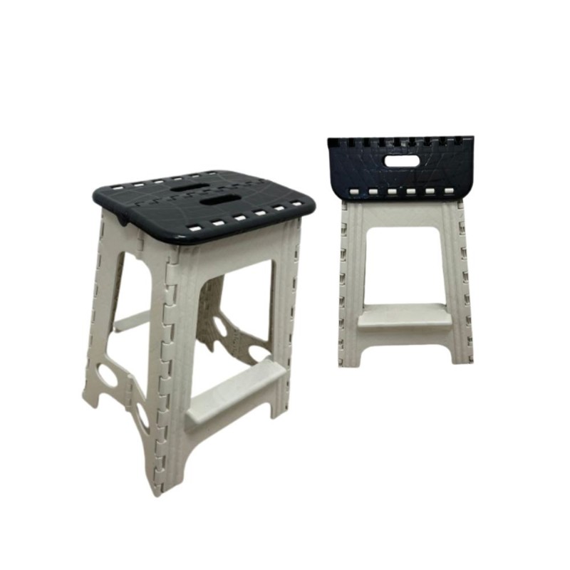 Banquito Plegable Alto Negro - BROKSOL CAMPING - Megatone