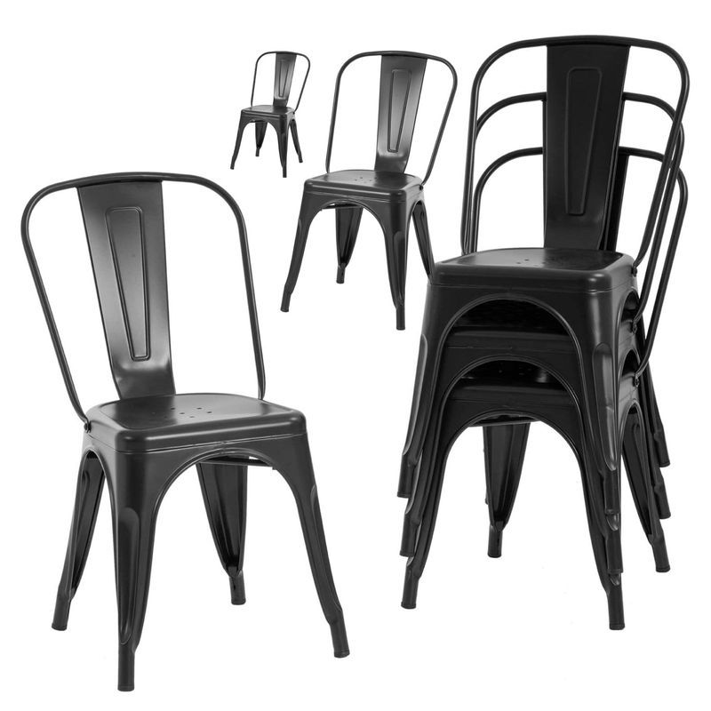 Sillas Metalicas Negras Gardenlife Tolix WW163 x6 unidades - GARDEN ...