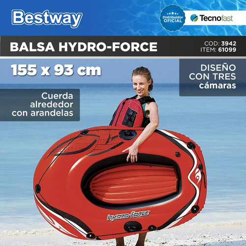 Bote Balsa Inflable Bestway 155cm X 96 Cm Hydro Force 61099 - BESTWAY ...