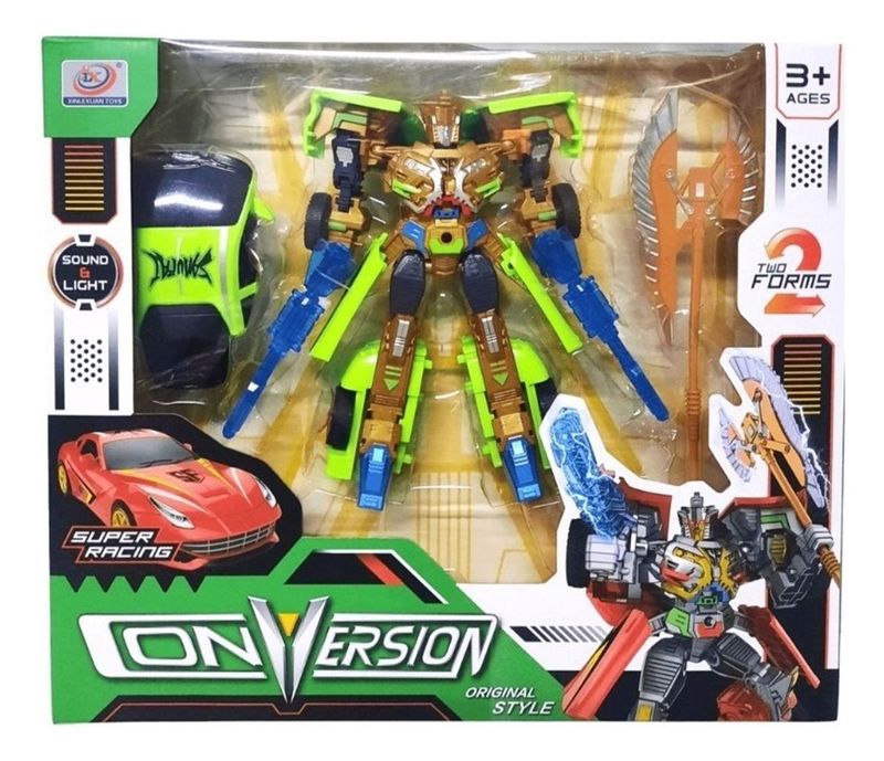 Auto Robot Conversion Luz Y Sonido Verde - NIKKO JUGUETES A BATERIA ...