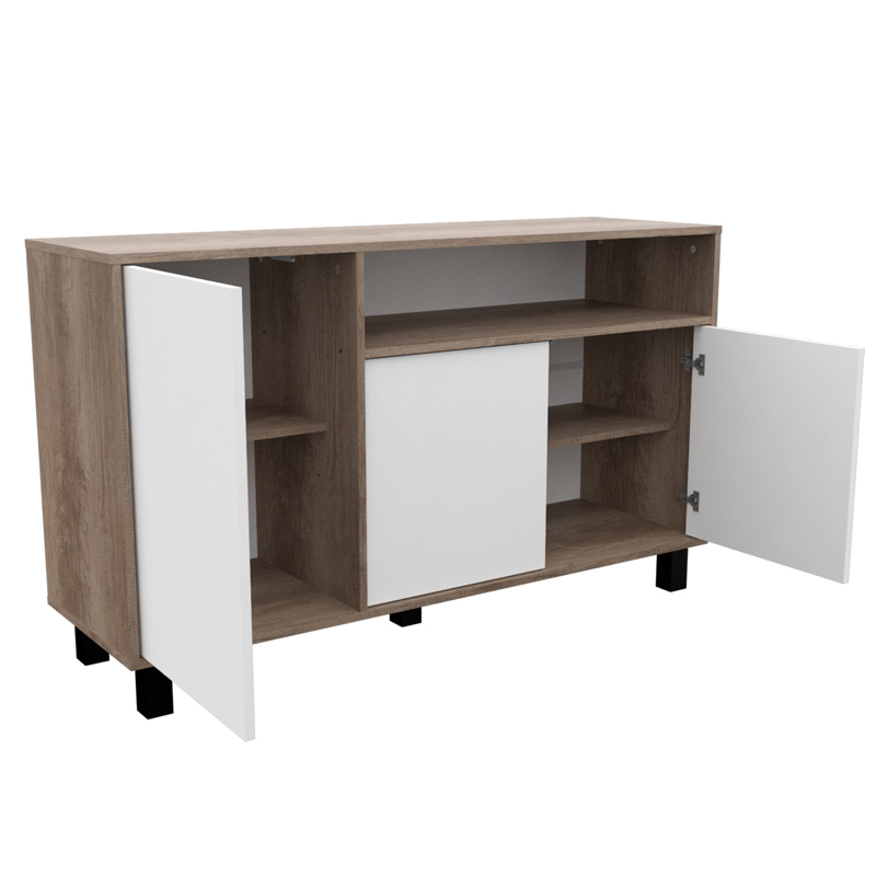 VAJILLERO DOORS 130 - NEBRA GRIS / BLANCO - MOSCONI AMOBLAMIENTO DE ...