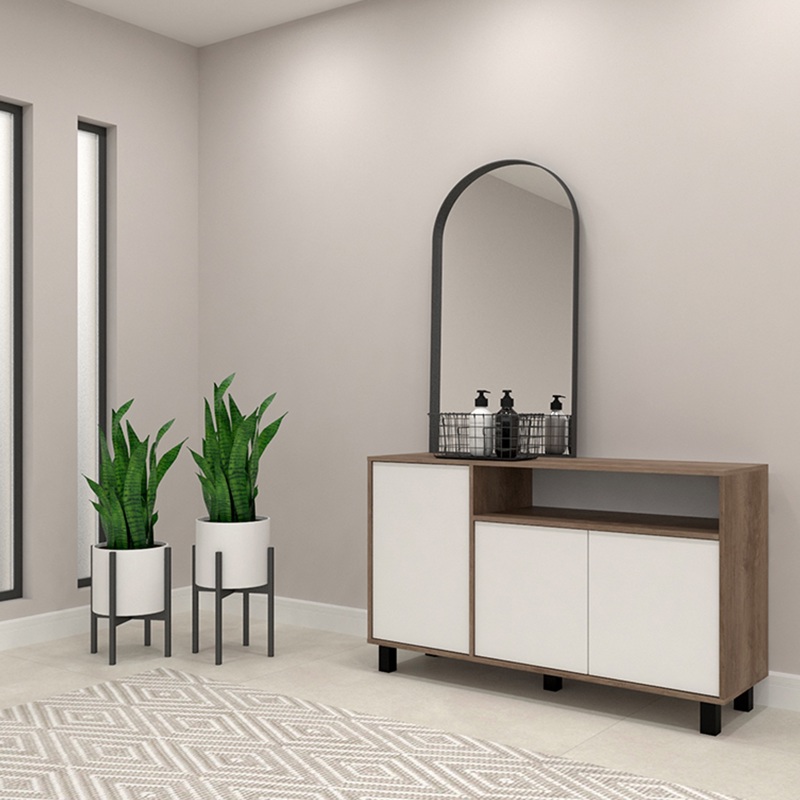 VAJILLERO DOORS 130 - NEBRA GRIS / BLANCO - MOSCONI AMOBLAMIENTO DE ...