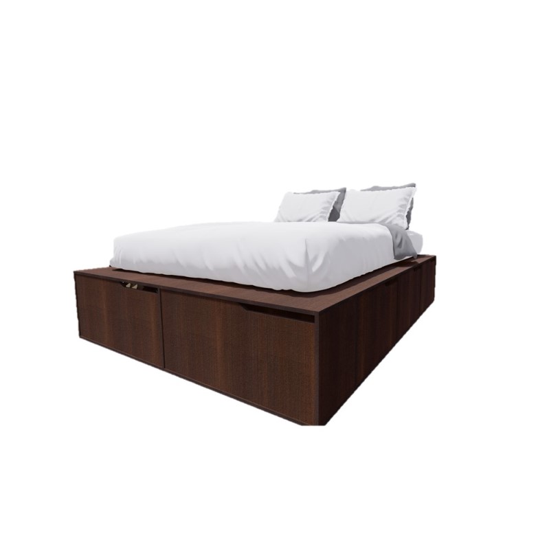 Cama Box EMC King 2m con 6 cajones y 2 zapateros Wengue - EMC CAMAS Y ...