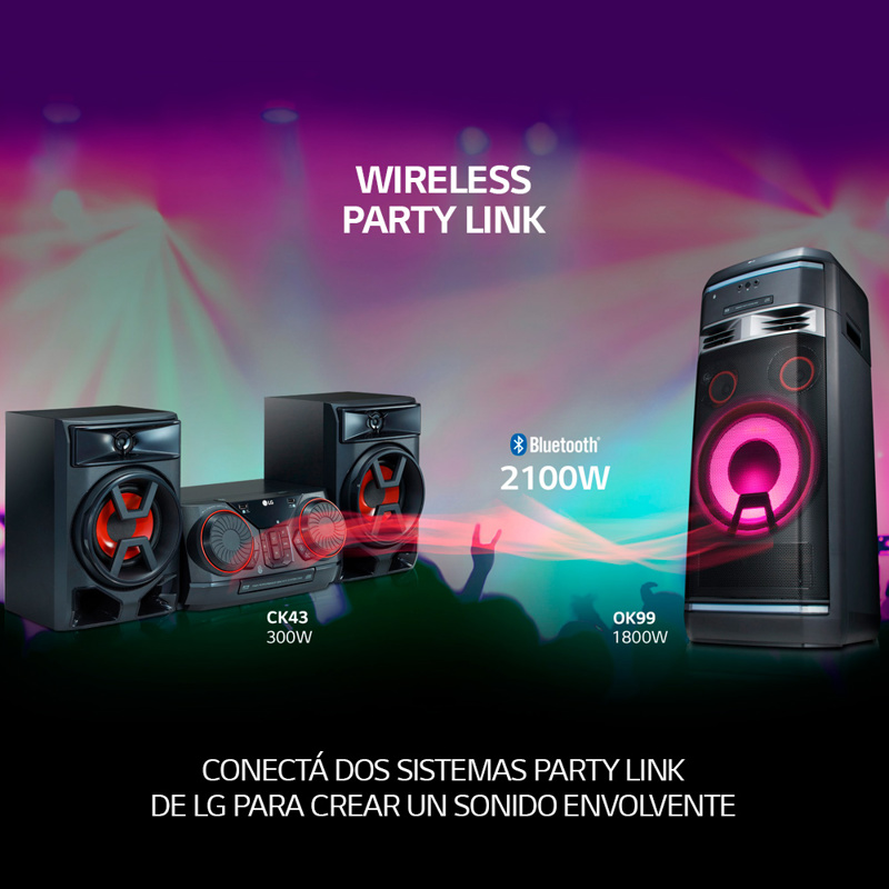Minicomponente Lg Xboom Ck43 Negro Bluetooth 300W - LG SISTEMAS DE ...