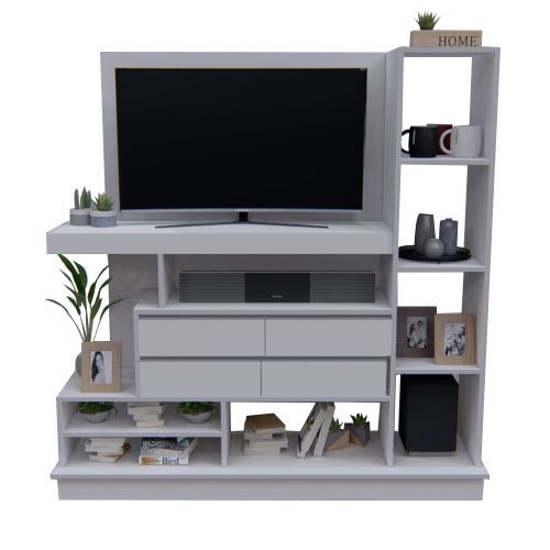 Modular de TV EMC con 4 Cajones Blanco - EMC MODULARES - Megatone