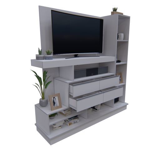 Modular de TV EMC con 4 Cajones Blanco - EMC MODULARES - Megatone