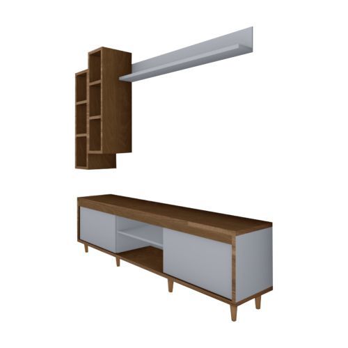 Rack EMC Modular para TV Nórdico Blanco y Olmo Filandés - EMC MESAS DE TV AUDIO COMPUTACION ...