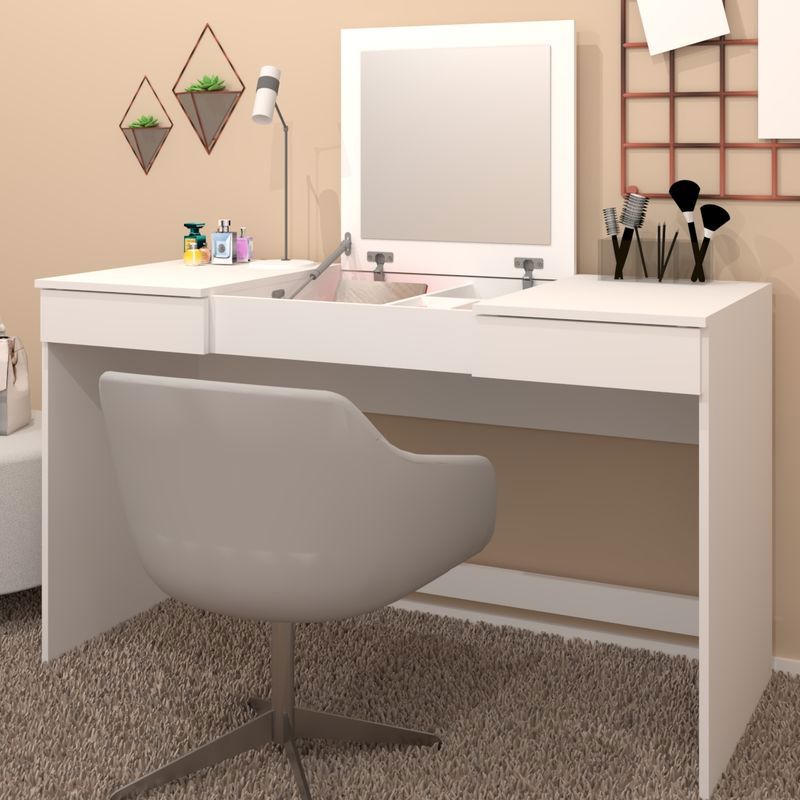 Escritorio Ricchezze Camarin con Espejo Mesina Blanco - RICCHEZZE ...