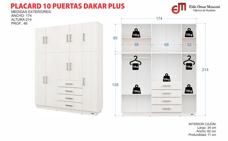 PLACARD DAKAR PLUS 10 PUERTAS - WENGUE - MOSCONI PLACARES - Megatone