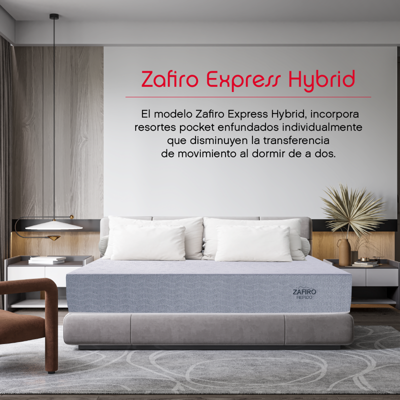 Colchón de Resortes 2 plazas Zafiro Express Hybrid 140x190 - ZAFIRO ...