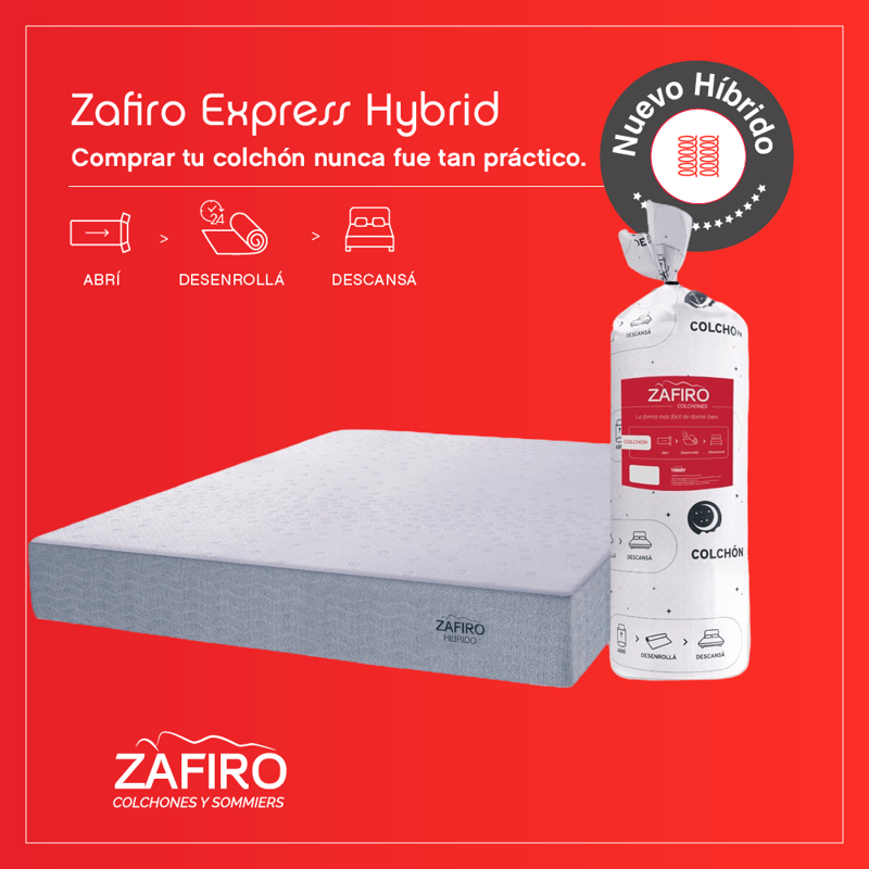 Colchón de Resortes King Size Zafiro Express Hybrid 180x200 - ZAFIRO ...