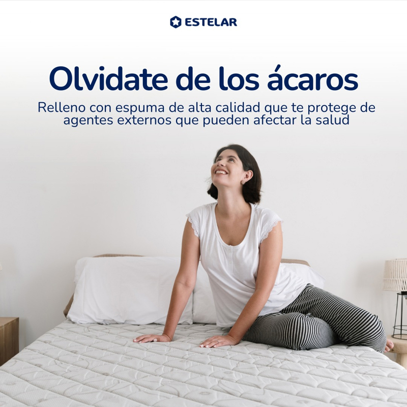 Colchon 2 plazas espuma alta densidad Estelar zinus doble pillow linea ...