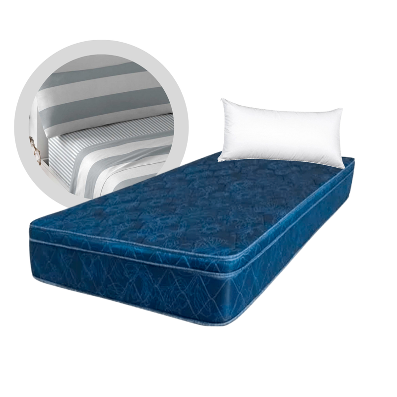 Colchon + Sommier 1 Plaza 80x190 Pillow + Almohada + Sabana - MAXIKING ...