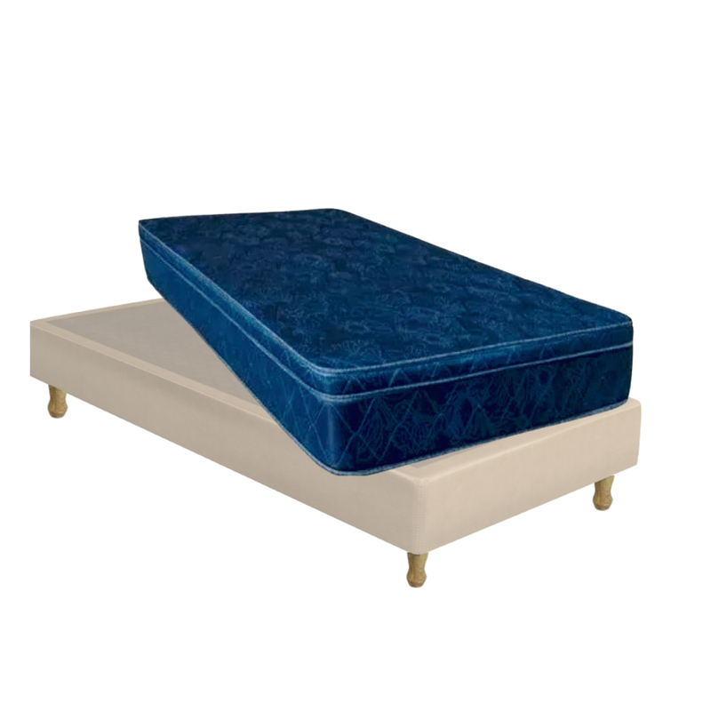 Colchon Maxiking Picasso Azul 1 plaza Espuma 80X190 + Sommier ecocuero ...