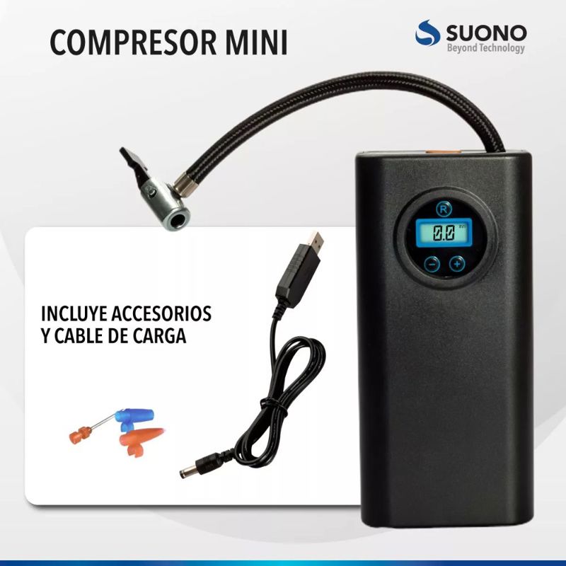 Mini Compresor De Aire Portátil Suono Recargable - SUONO ACCESORIOS ...