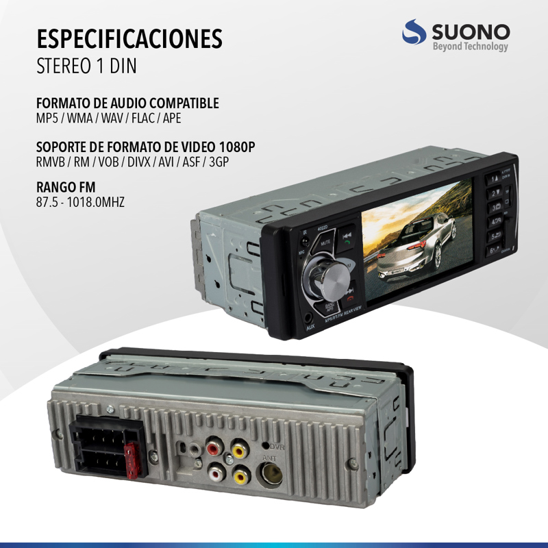 Estéreo Para Auto Con Pantalla Suono Led Bluetooth Aux Radio Fm - SUONO ...