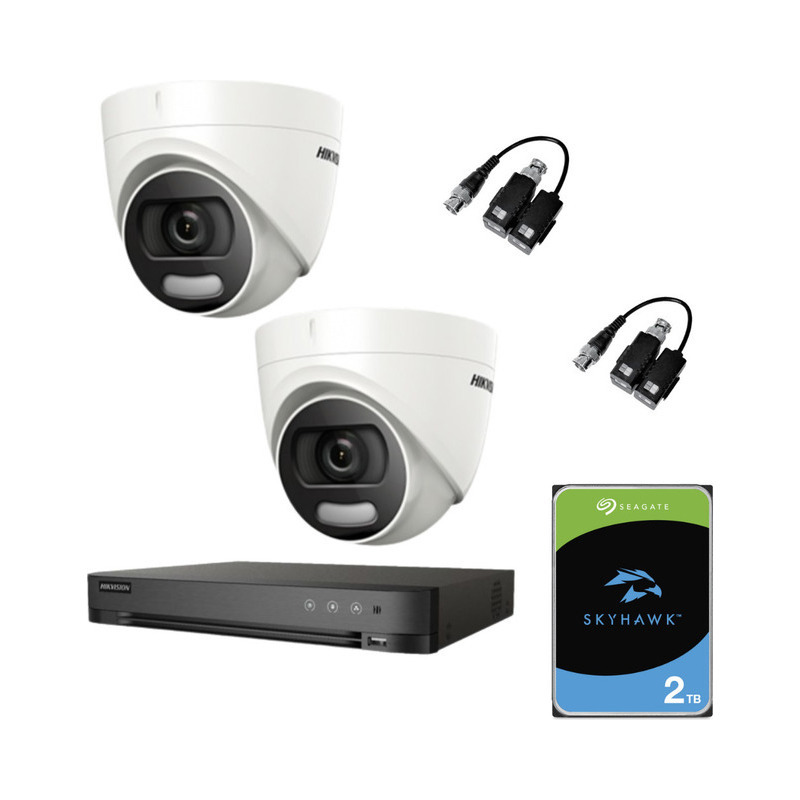2 DOMO Hik + DVR 8 Turbo + Disco 2TB + Balun - HIKVISION CAMARAS FOTOGR ...