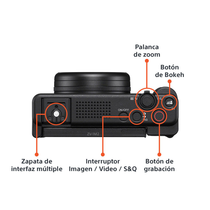 Camara Digital Compacta Sony ZV-1M2 Vlogger 4K Color Negro - SONY ...