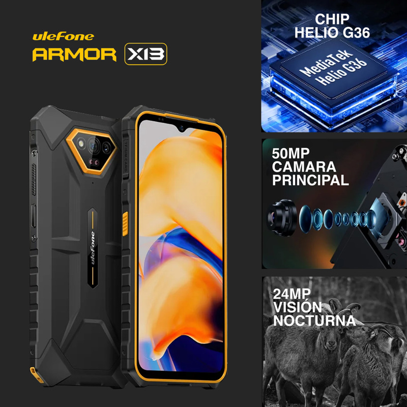 CELULAR ULEFONE ARMOR X13 BLACK 64GB 6GB RAM RESISTENTE - ULEFONE ...
