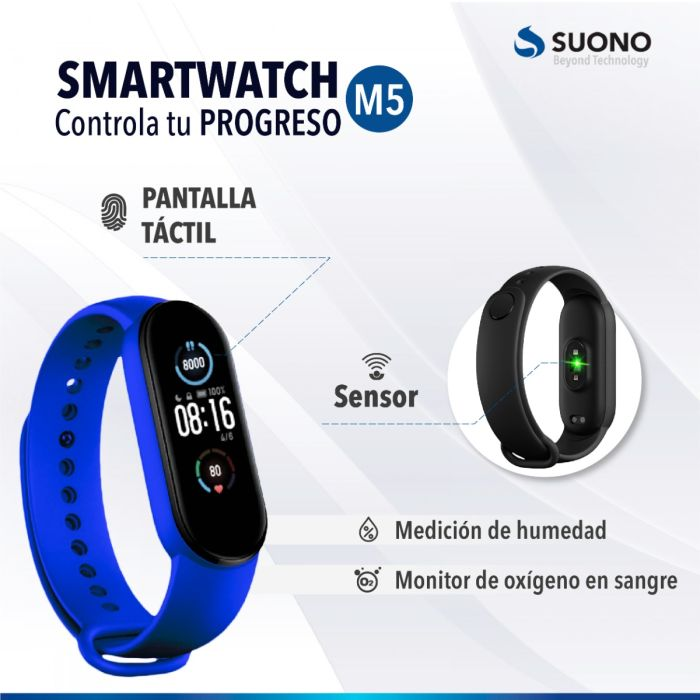 Smartwatch Suono M5 23SUO078 con Control de Sueño Azul - SUONO SMART ...