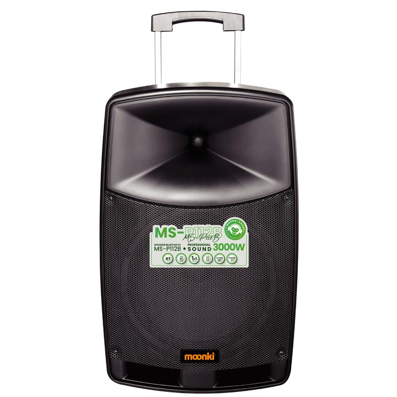 Parlante Potenciado Moonki Sound Ms-P112b - 12" - 3000w/150w - Inc. Mic In. X 2 - Bat. - MOONKI ...