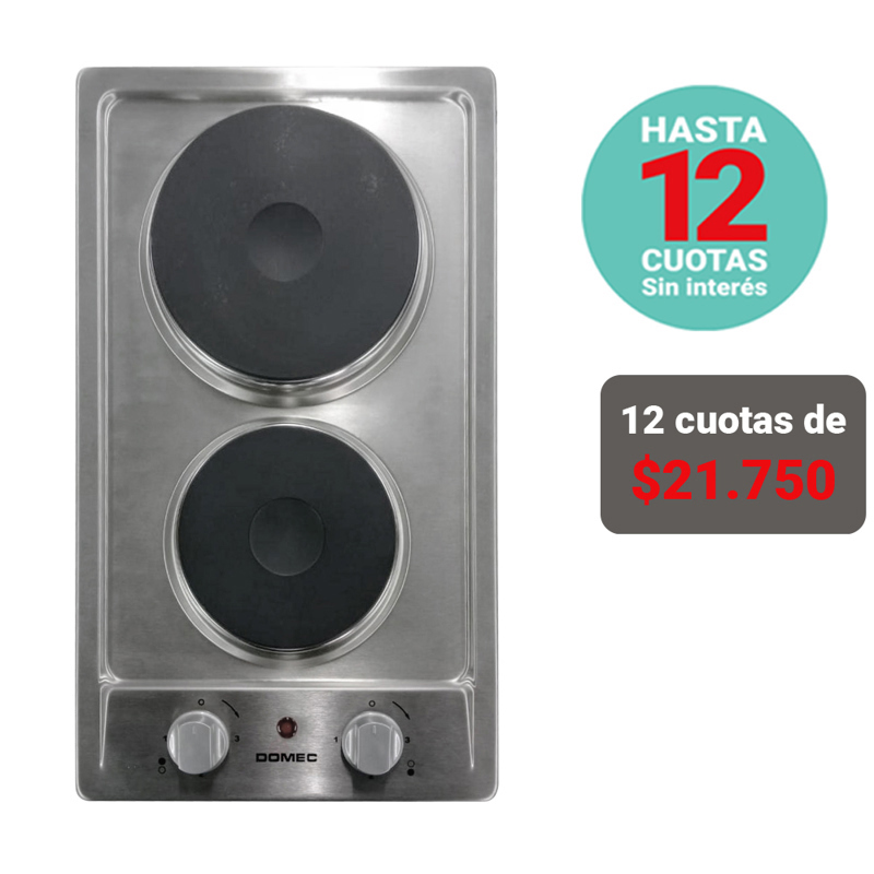 Anafe Electrico Domec AEX2G Acero inoxidable - DOMEC ANAFES - Megatone