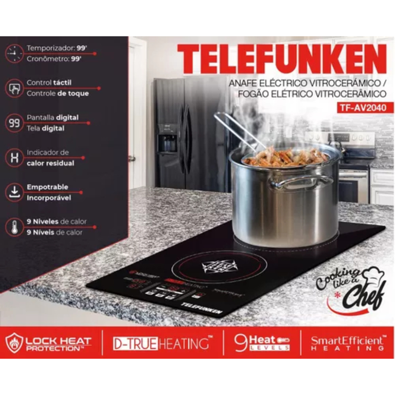 Anafe Eléctrico Vitrocerámico Empotrable Telefunken TF-AV2040 ...