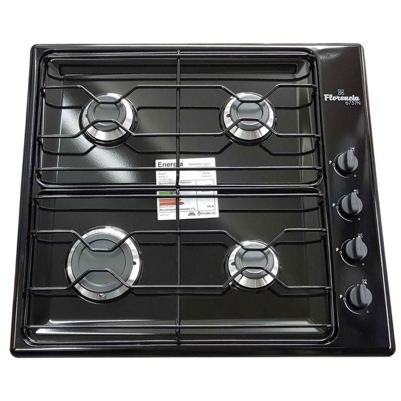 Anafe De Empotrar Multigas Florencia Negro Blanco 4 Hornallas ...