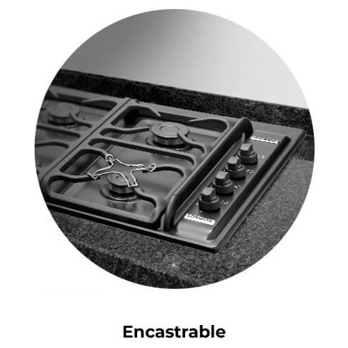 Anafe A Gas Longvie Multigas 4 Hornallas Negro - LONGVIE ANAFES - Megatone