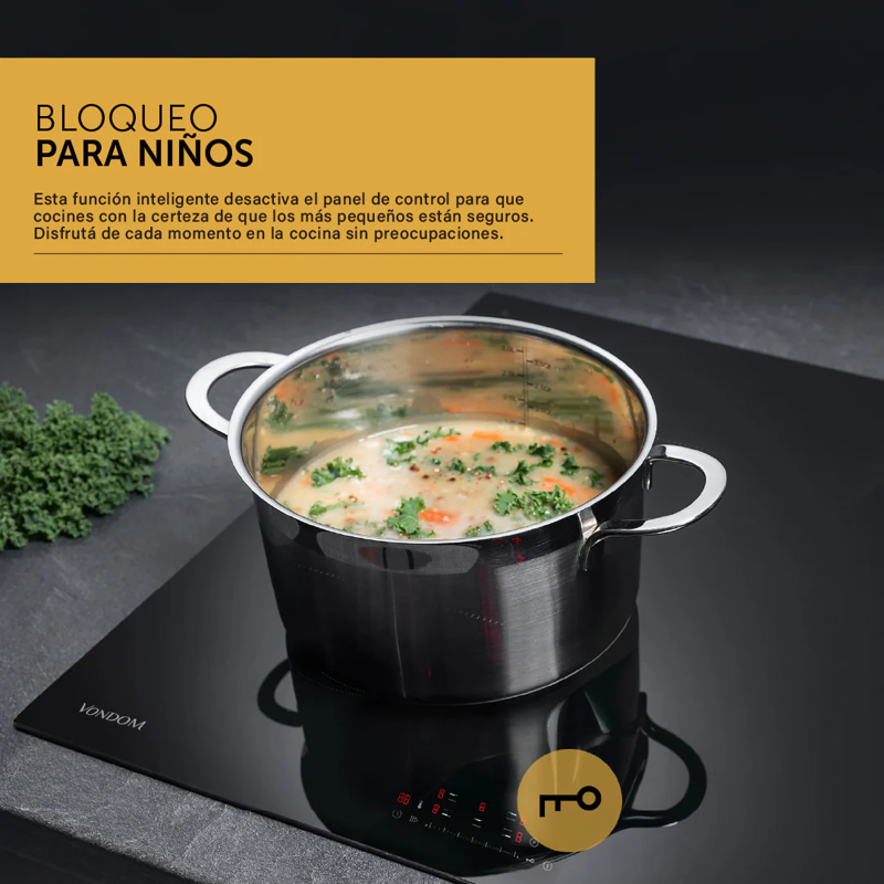 Anafe Eléctrico Vitroceramico Vondom C6465B 60 cm Empotrable - VONDOM ...