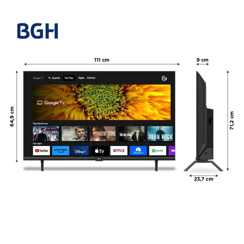 Smart TV 50" BGH B5023US6G UHD 4K con Google Tv - BGH TV LED 26 a 32P SMART - Megatone