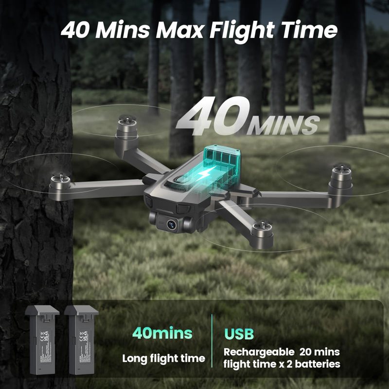 Drone WeFone WF30 con cámara 4K, GPS, tiempo de vuelo de 40 minutos ...