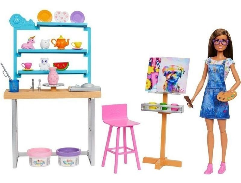 Muñeca Barbie Estudio De Arte Mattel Artista Pintora - MATTEL MUNECOS Y ...