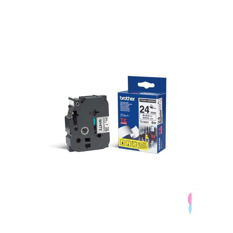 Cinta Matricial Brother TZE-S251 24mm Negro/Blanco - BROTHER INSUMOS ...