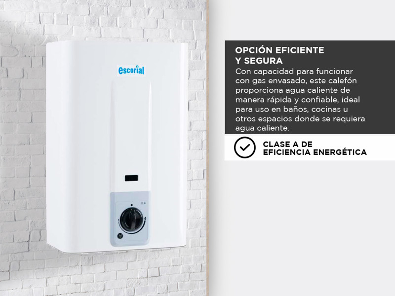 Calefón Escorial Gas Envasado 14L Sin Llama Piloto - ESCORIAL CALEFONES ...
