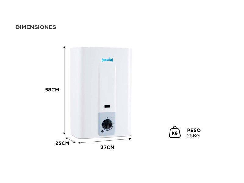 Calefón Escorial Gas Envasado 14L Sin Llama Piloto - ESCORIAL CALEFONES ...