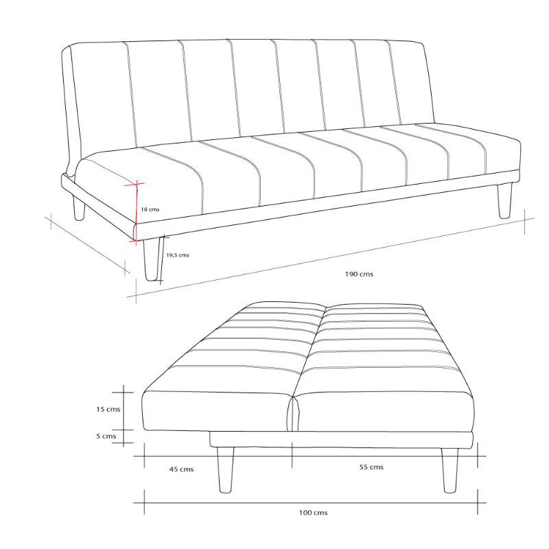 Futón Boston 1 plaza 3 Cuerpos de Chenille Zafiro Gris Oscuro Full ...